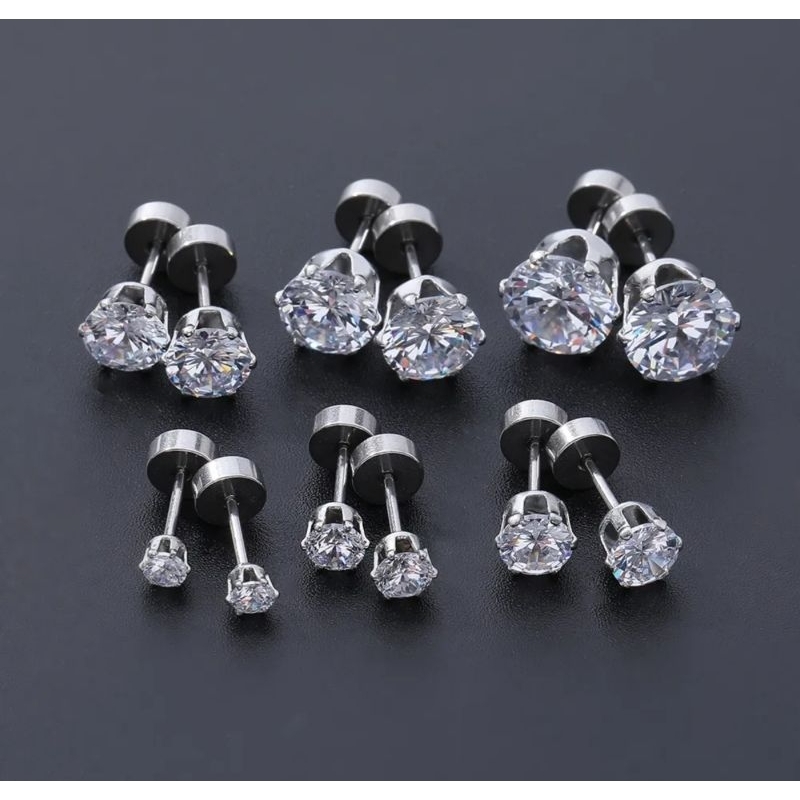Jual 1PCS Anting ( Bukan Sepasang ) Piercing Screw Flat EarLobe Helix ...