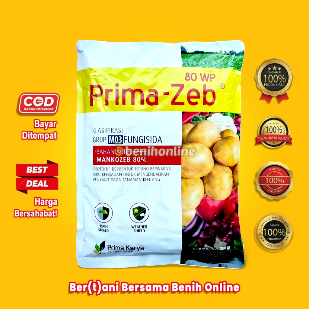 Jual FUNGISIDA - PRIMAZEB 80WP BIRU - 800 GRAM - PRIMA KARYA mancozeb ...