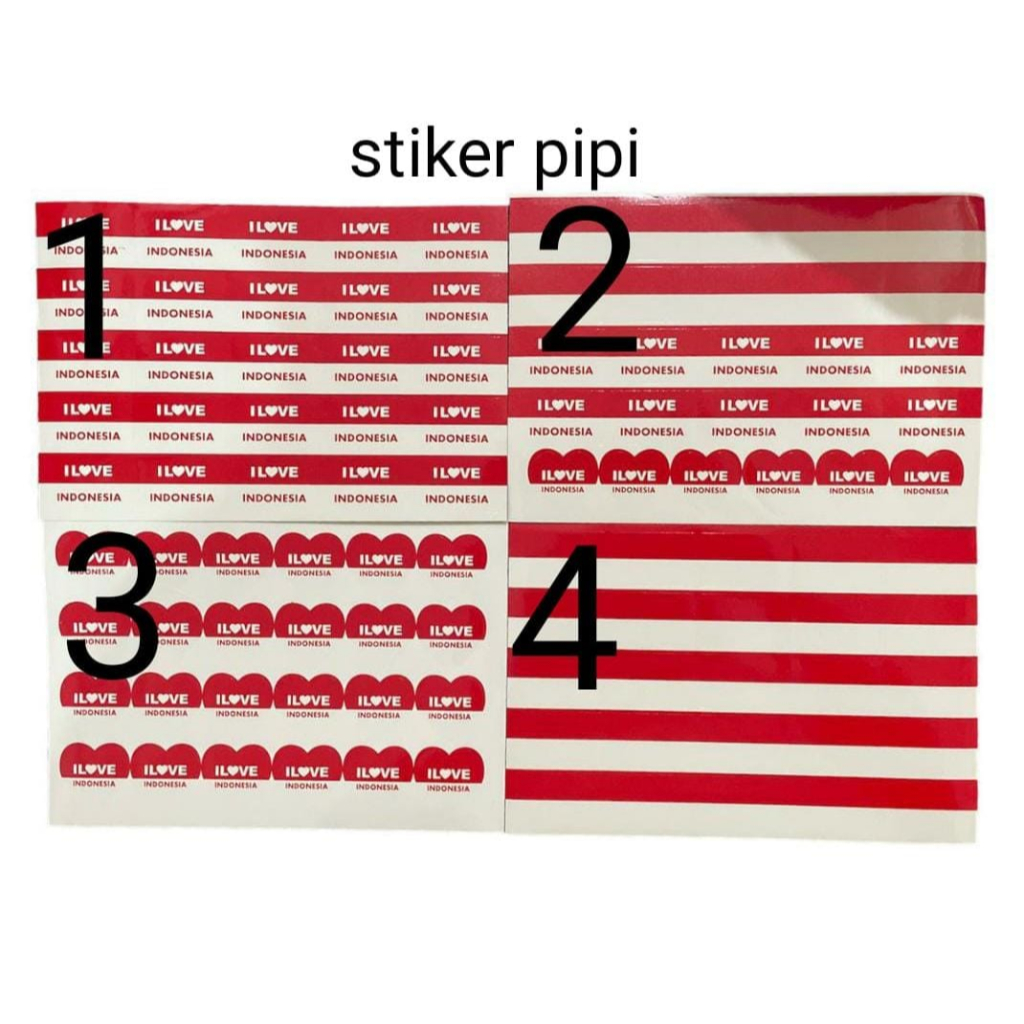 Jual Sticker Pipi Merah Putih / Stiker pipi Bendera Dirgahayu HUT RI ...