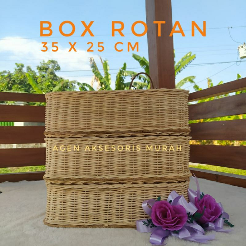 Jual box kotak rotan 35x25cm | Shopee Indonesia
