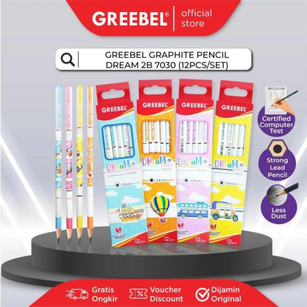 Jual Pensil 2B Greebel Motif ( Fun Fruit, Culture, Dream, Dan Zootastic ...