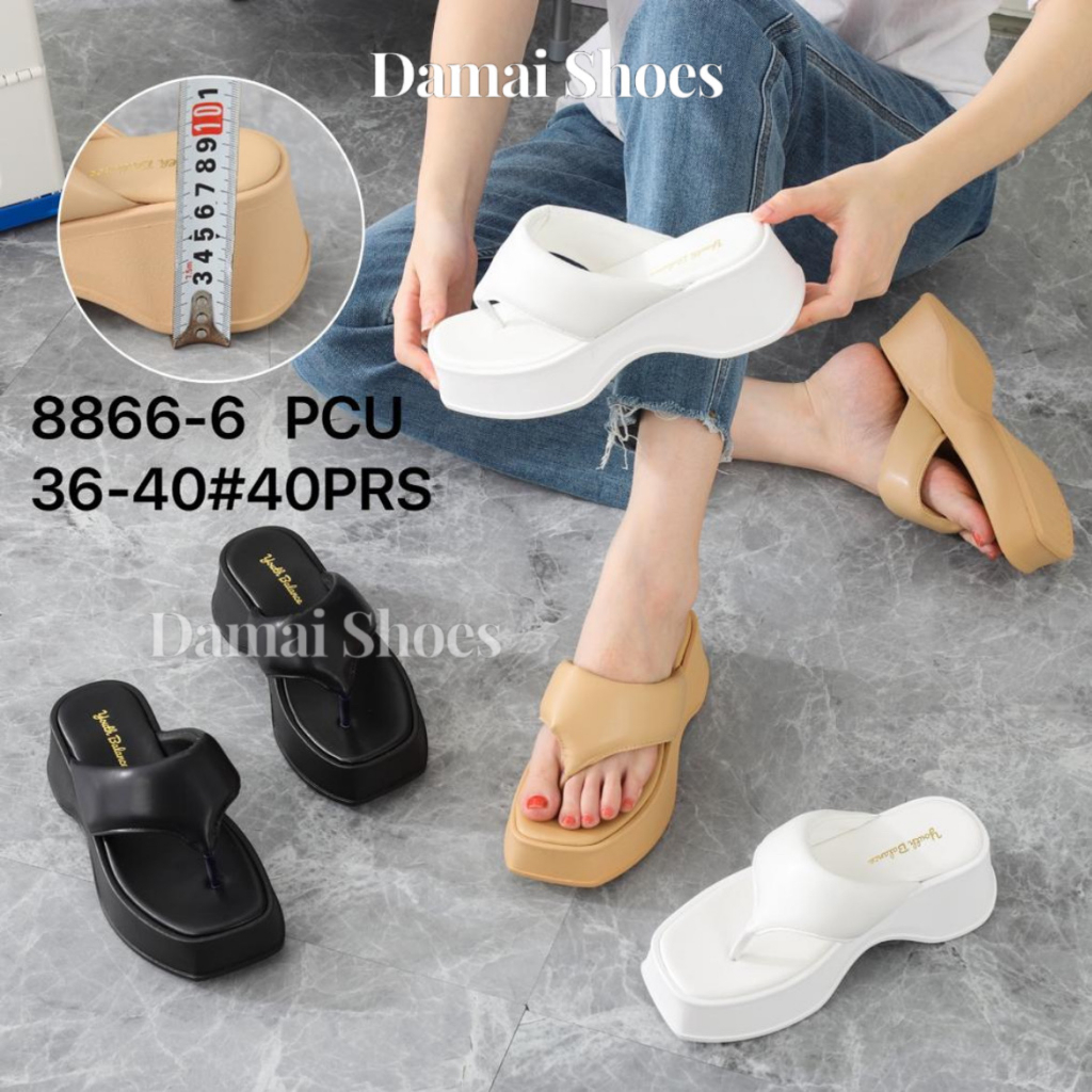 Jual Sandal Jepit Wedges Wanita Karet Jelly Import Hak Tinggi 7cm Empuk ...