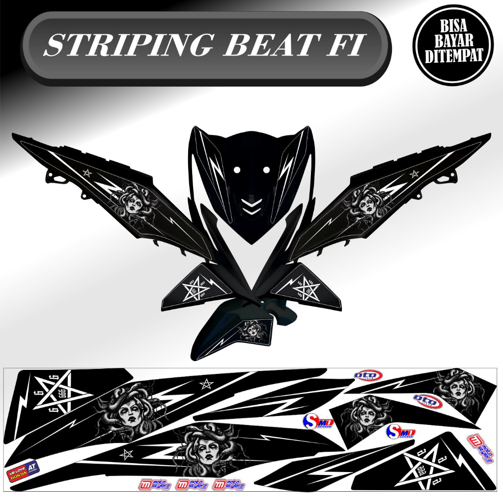 Jual STRIPING VARIASI HONDA BEAT FI STICKER MEDUSA | Shopee Indonesia