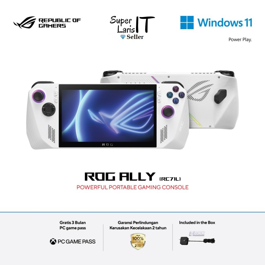 Jual Asus ROG Ally Gaming Ryzen Z1 Extreme 16GB 512GB 7" 120Hz Windows ...