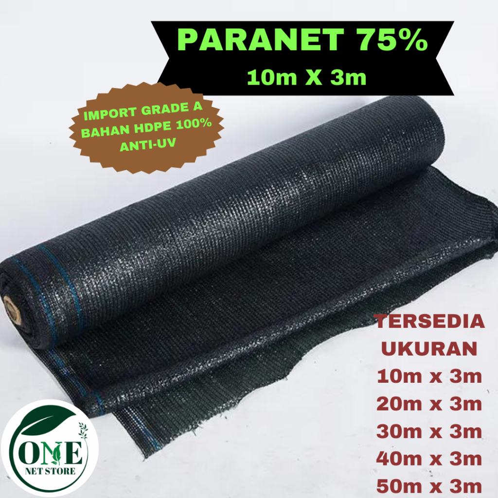 Jual JARING PARANET 75 % | ANTI UV | KUALITAS IMPORT | GRADE A | 10M X ...
