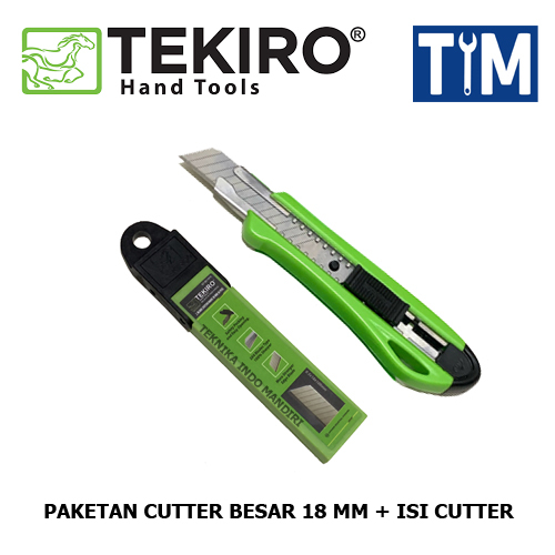 Jual TEKIRO Paketan Cutter Besar 18 MM + Isi Pisau Cutter | Shopee ...