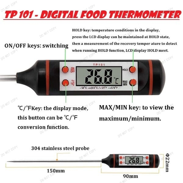 Jual Digital Termometer Makanan Masak Suhu Air Masakan Thermometer ...