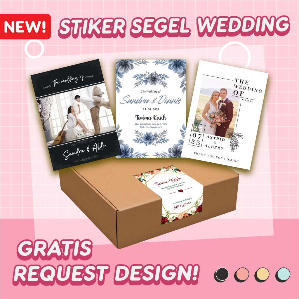 Jual Stiker Segel Box Hampers Weding Box Custom Label Box Packaging ...