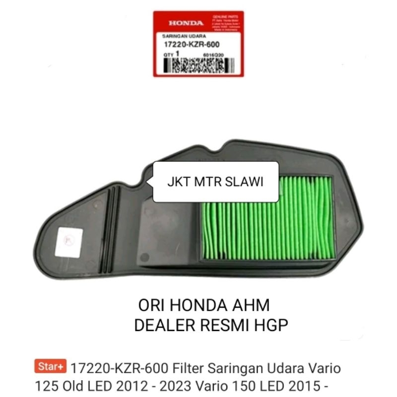 Jual 17220-kzr-600 saringan udara, filter udara, vario 125 2012-2024 ...