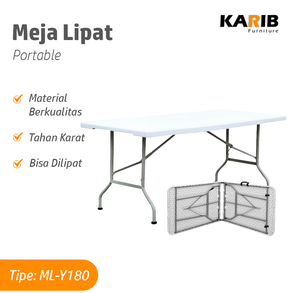 Jual Meja Lipat Portable Folding Table Serbaguna Panjang 180 cm ...