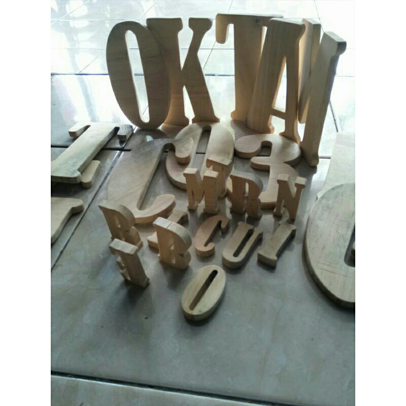 Jual huruf kayu tinggi 15cm huruf kayu huruf timbul angka kayu | Shopee ...