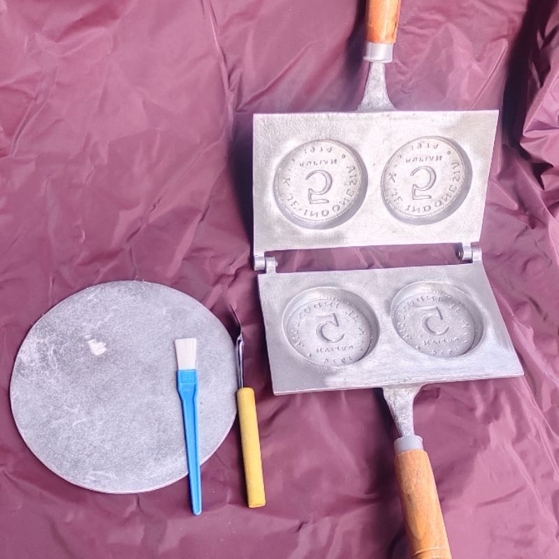 Jual CETAKAN KUE KOIN DOUBEL SET waffle pukis bungeoppang crofel ...