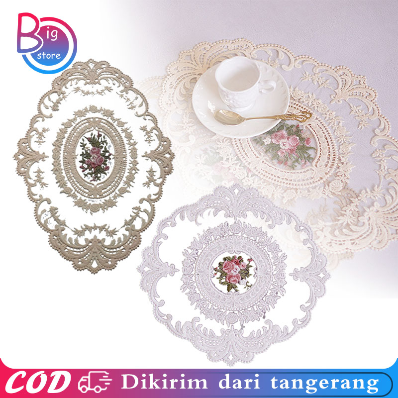 Jual Table Mat Lace / Gaya Retro Lace Placem / Taplak Meja Makan Bordir ...