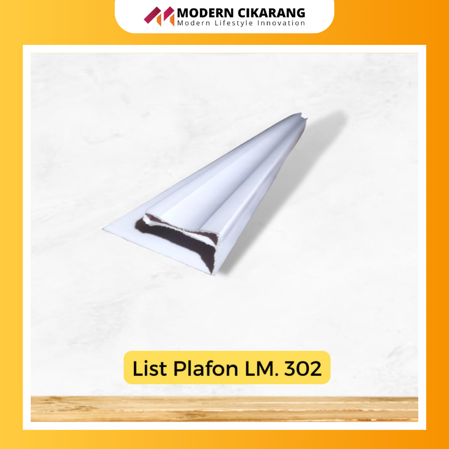 Jual List Plafon PVC Tipe LM.302 / List Pinggir Besar Putih Polos ...