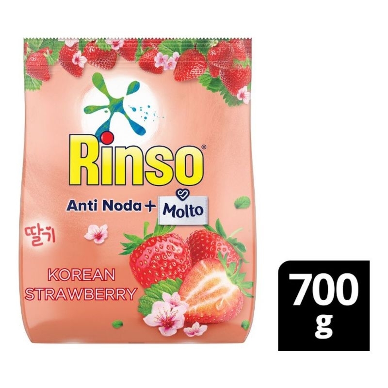 Jual Rinso Korean Strawberry Detergent bubuk Anti noda + Molto 700g ...
