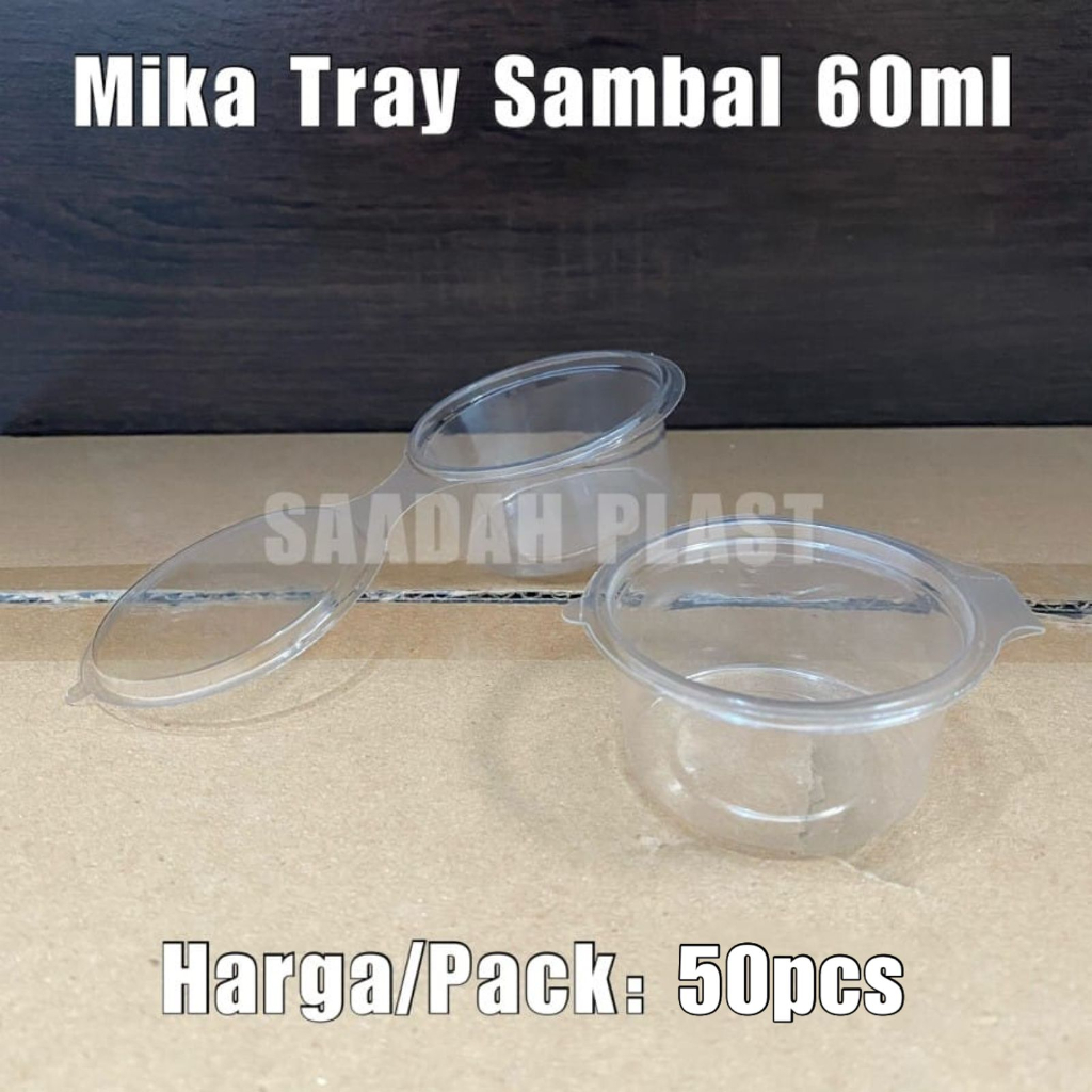 Jual (ISI 50) Mika Tray Sambal 60ml Saos Klip / Cup sambal / tempat ...