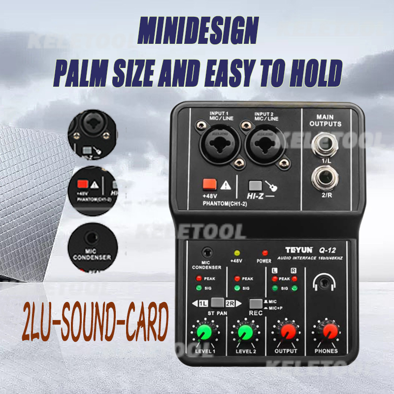 Jual Sound Card Kartu Suara Teyun Q-12 Sound Card 4 Channel 48V Power ...