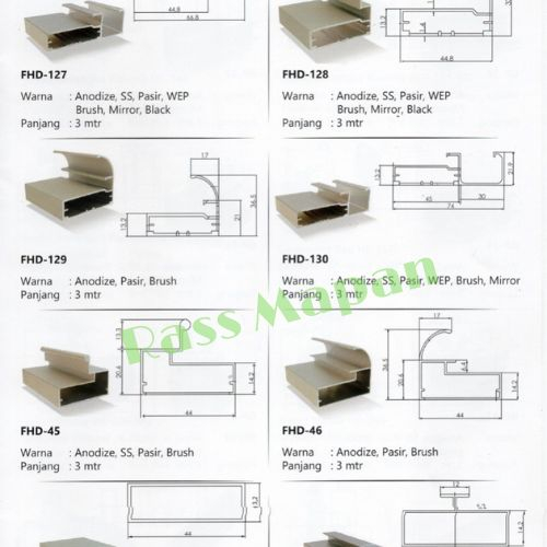 Jual Frame Aluminium Handle Lemari Sliding Huben FHD | Shopee Indonesia