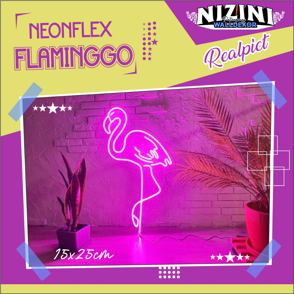 Jual Lampu Hias Logo Flaminggo Neon Flex Custom Sign Hiasan Aesthetic ...