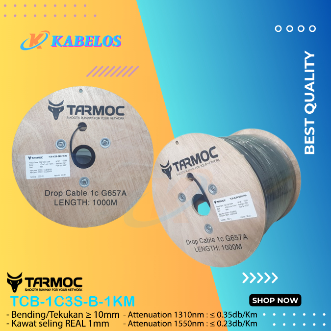 Jual Tarmoc Dropcore Cable FO 1 Core 3 Seling 1000M | Kabel FO Drop ...