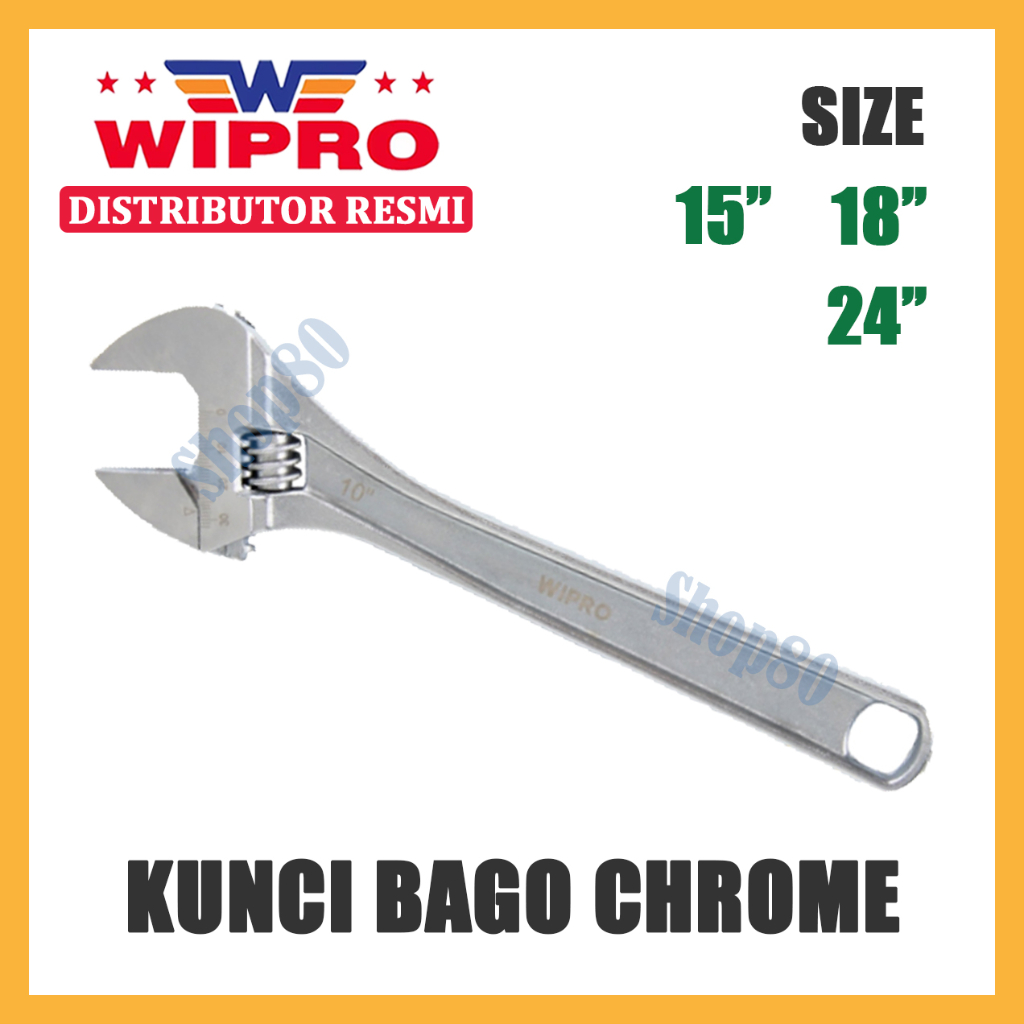 Jual Wipro Kunci Inggris Bago Baco Adjustable Wrench 15" 18" 24" inci ...