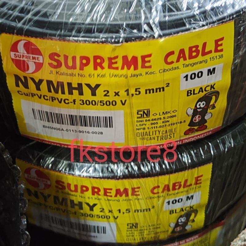 Jual Kabel NYYHY NYMHY 2x1.5 mm Supreme / Kabel Serabut 2 x 1.5 @100M | Shopee Indonesia