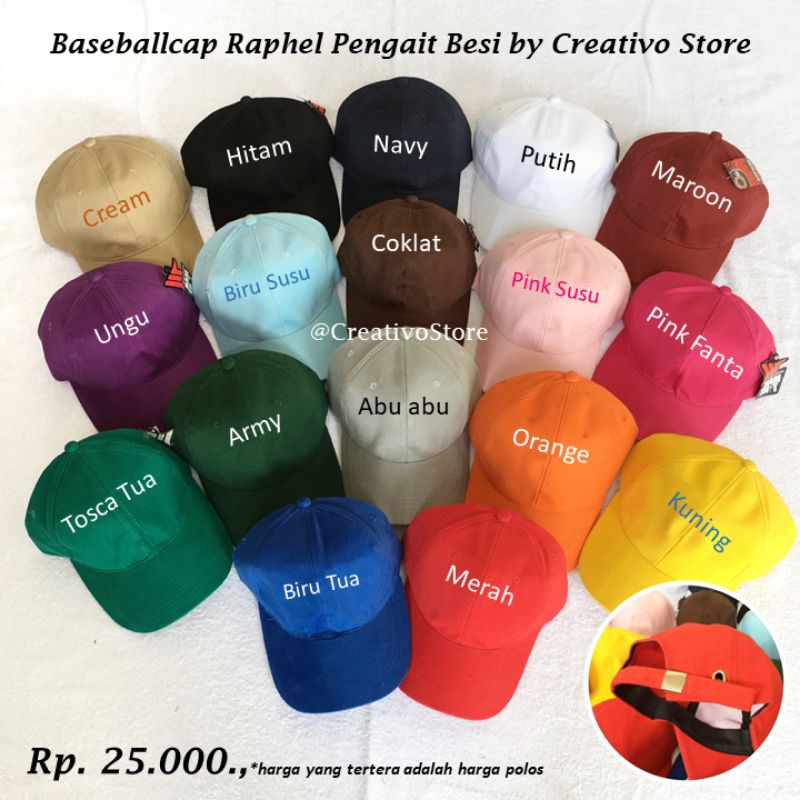 Jual [POLOS] Baseballcap / Topi Polos Bahan Raphel Besi | Shopee Indonesia