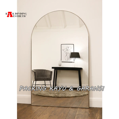 Jual Cermin Aesthetic Scandinavian Vintage Oval Atas Led Polos Tempel ...