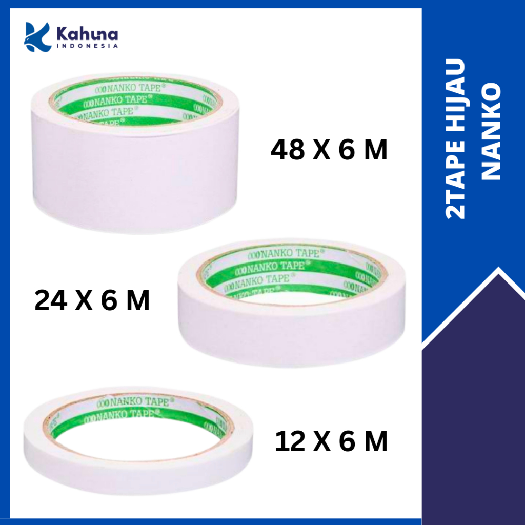Jual ISOLASI DOUBLE TAPE NANKO / 3 JENIS UKURAN | Shopee Indonesia