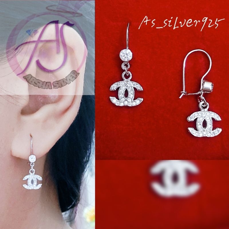 Jual ANTING PERAK CNL KAIT ASLI SILVER 925 LAPIS MAS PUTIH_ANTING KAIT ...