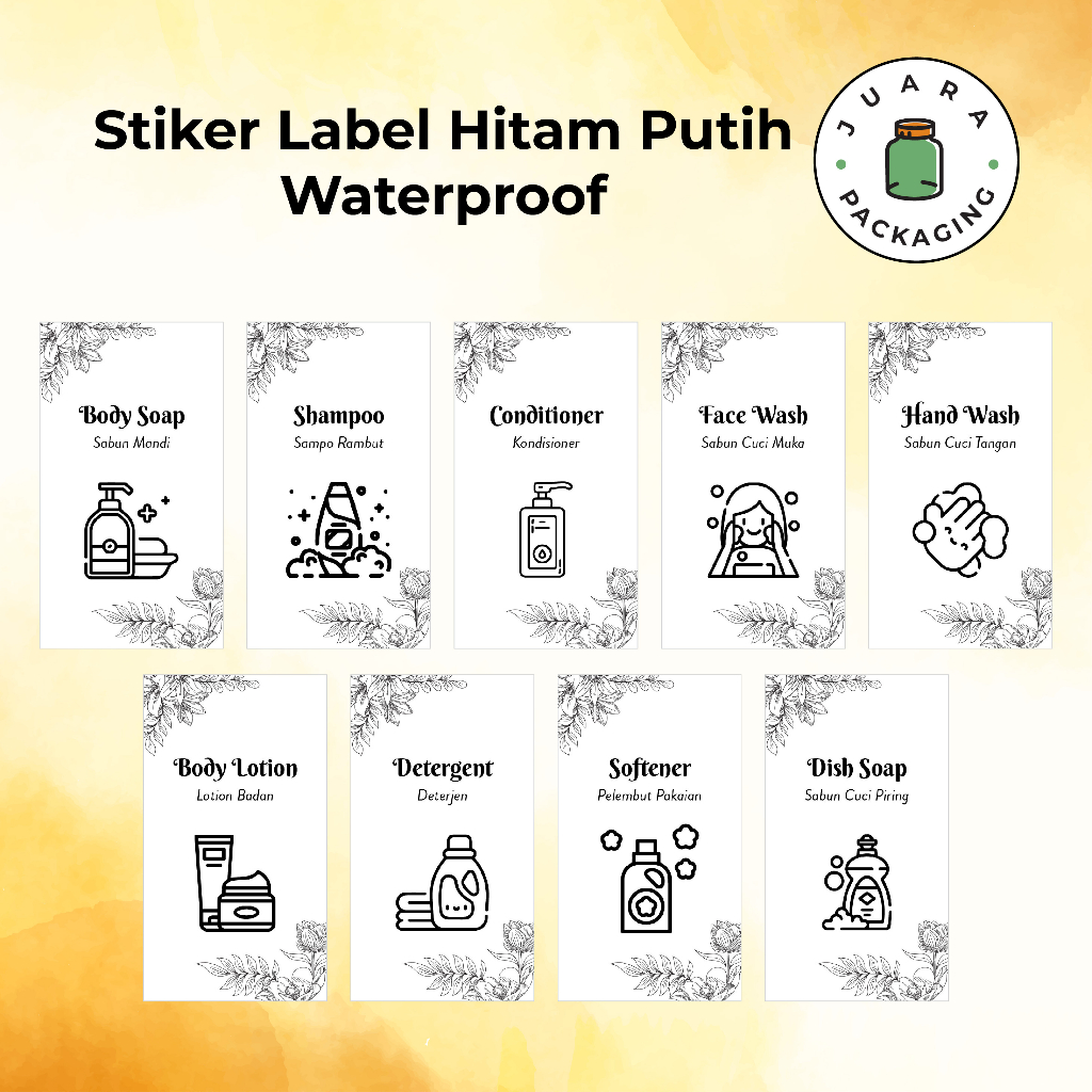 Jual Stiker Label Hitam Putih BW Waterproof Stiker Vinyl Perlengkapan ...