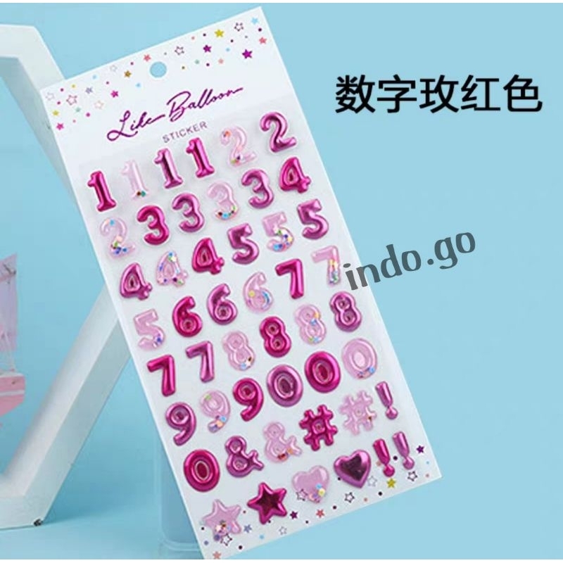 Jual Stiker huruf sticker abjad stiker angka number sticker timbul ...