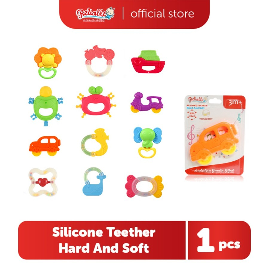 Jual Reliable Silicone Teether Hard and Soft RAC 8898 | gigitan bayi ...