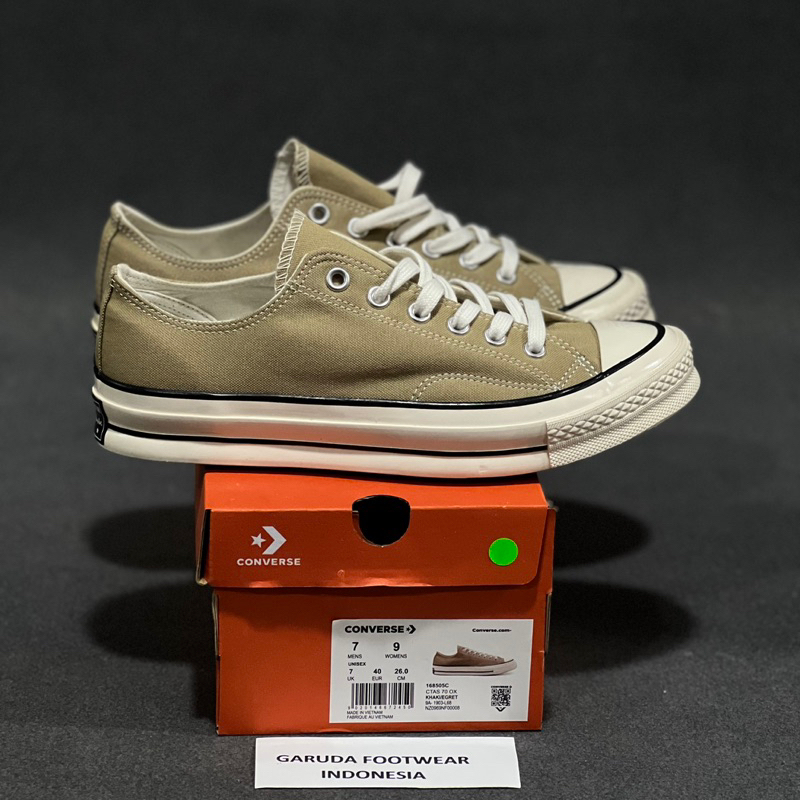 Jual Cv10 Sepatu Converse 70s Khaki Low Sepatu Pria Wanita Sepatu ...