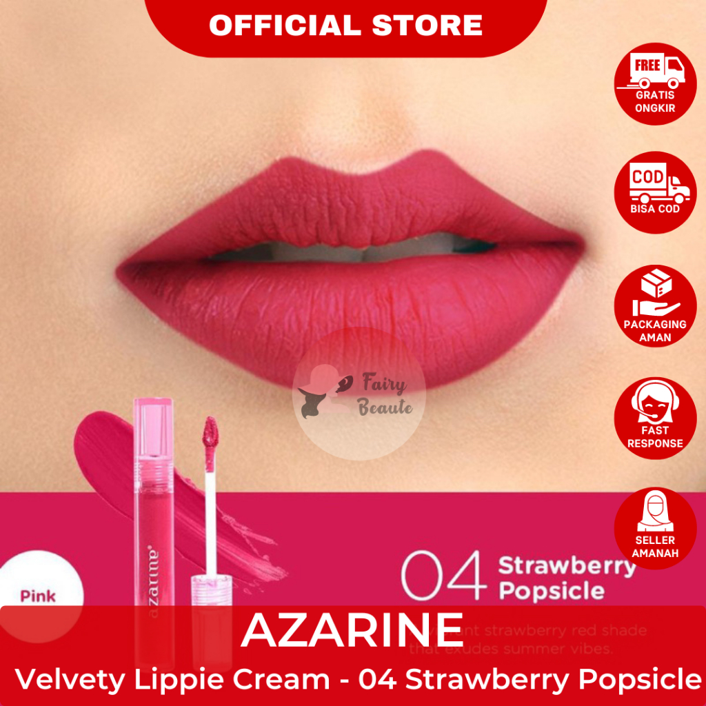 Jual AZARINE VELVETY LIPPIE CREAM LIP CREAM RED VELVET AZARIN TINT ...