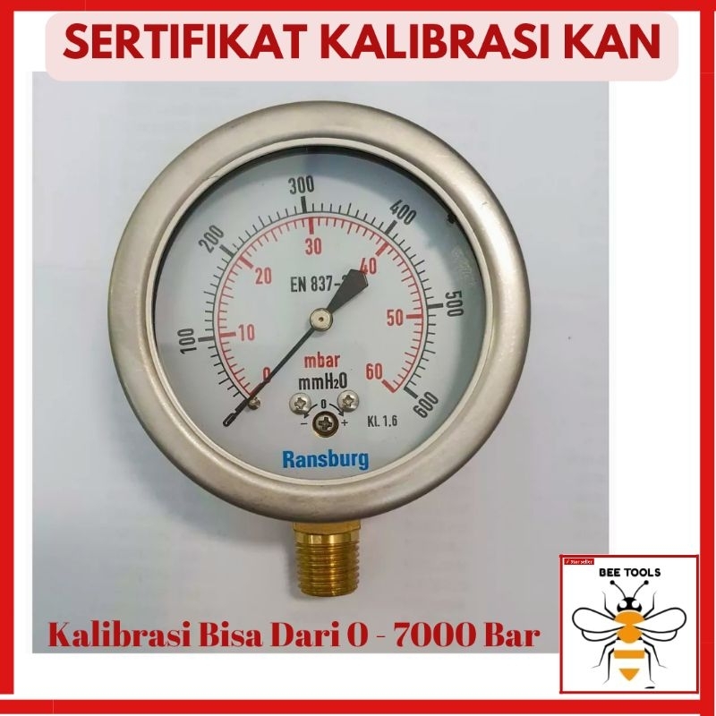 Jual PRESSURE GAUGE / MANOMETER PLUS SERTIFIKAT KALIBRASI KAN | Shopee ...