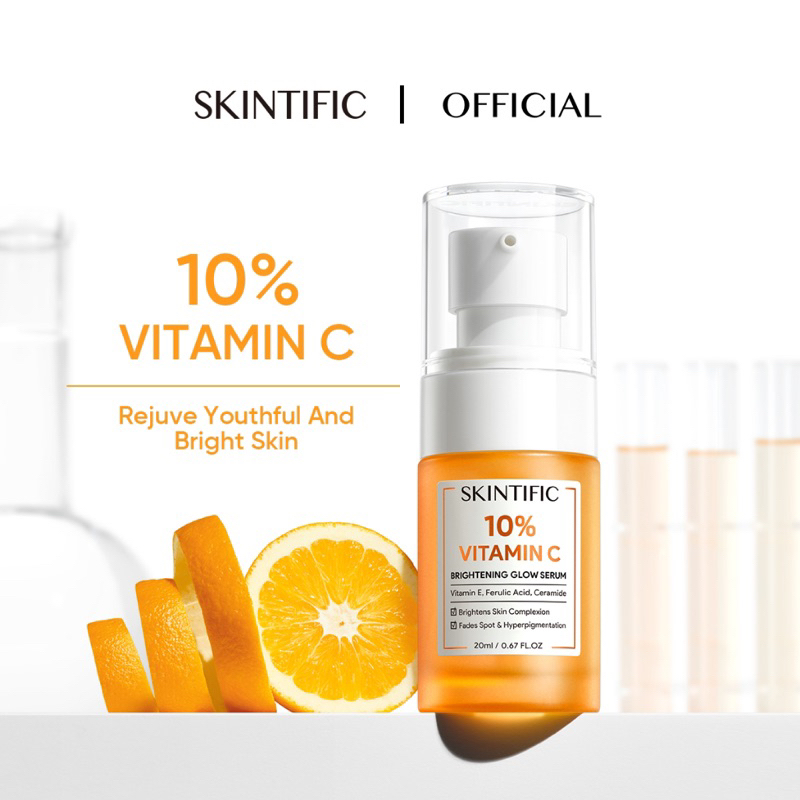 Jual SKINTIFIC 10% Vitamin C Brightening Glow Serum (20ml) | Shopee Indonesia