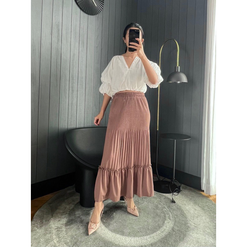 Jual Rok Plisket Lidi Cabang / Rok Plisket Duyung / Rok Plisket Mayung Cabang Premium / Rok ...