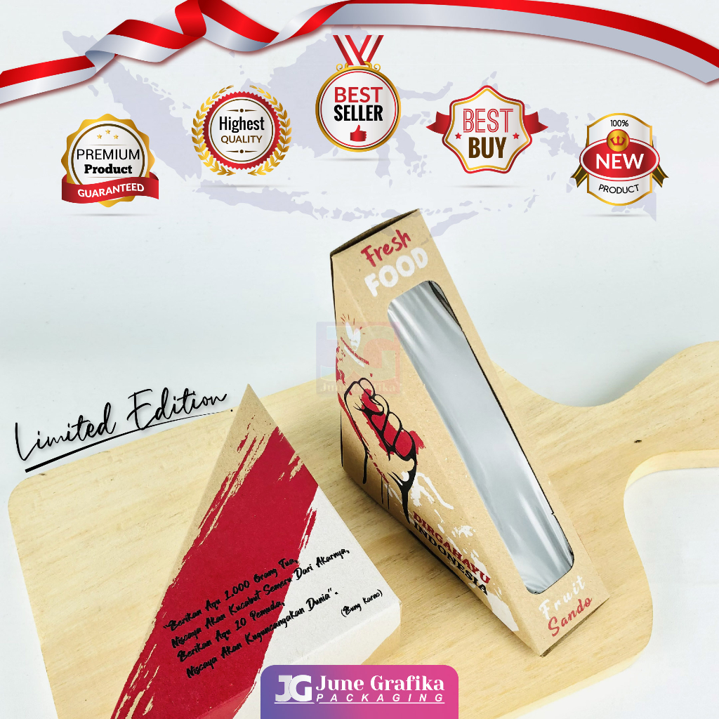 Jual (Isi 50pcs) Kemasan / Box Sandwich / Packaging Kraft Sandwich ...