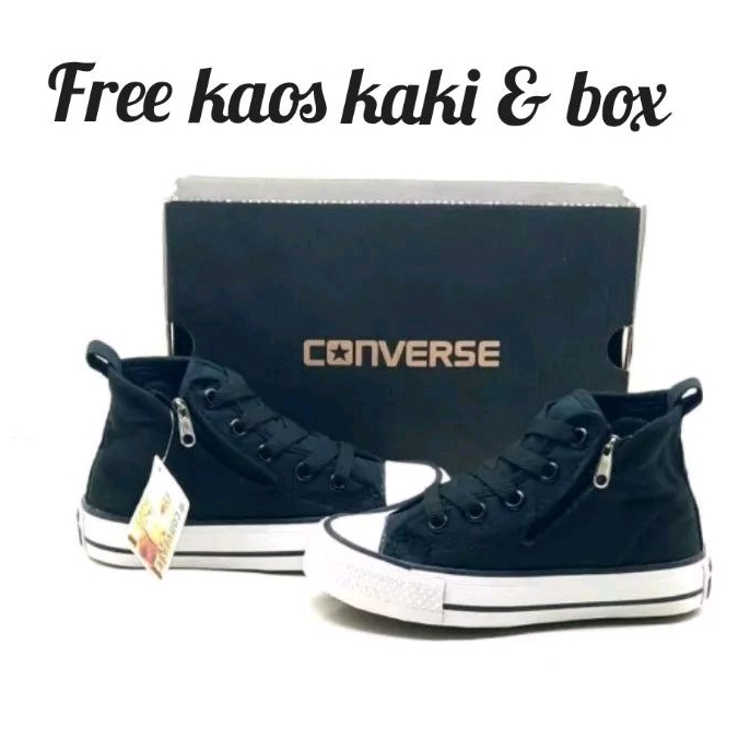 Jual Sepatu Sekolah Anak Converse Tinggi Zipper Sepatu Kasual Laki Laki ...