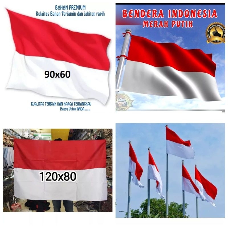 Jual Bendera Merah Putih Ukuran Sedang size 60x90 dan Ukuran besar size ...