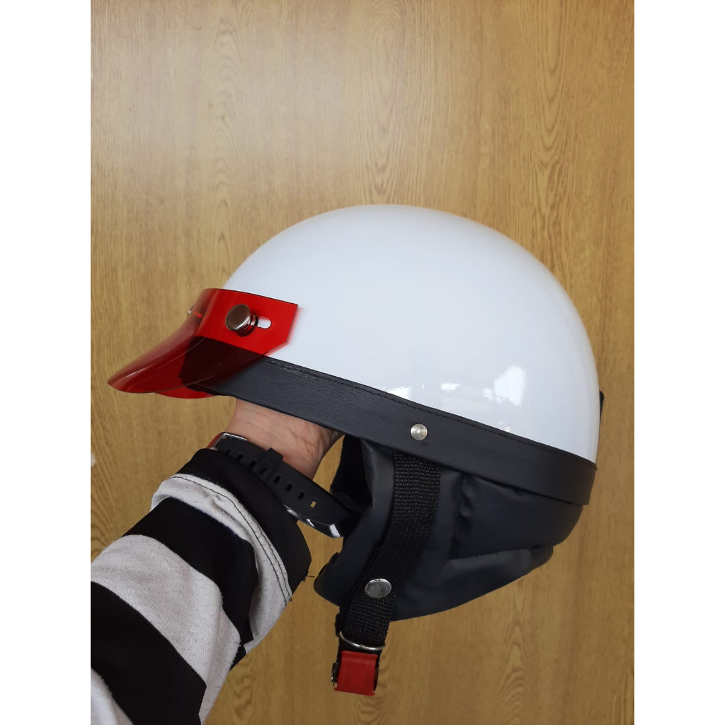 Jual Helm chip putih polos vintage-helm chip custom reno24 | Shopee ...