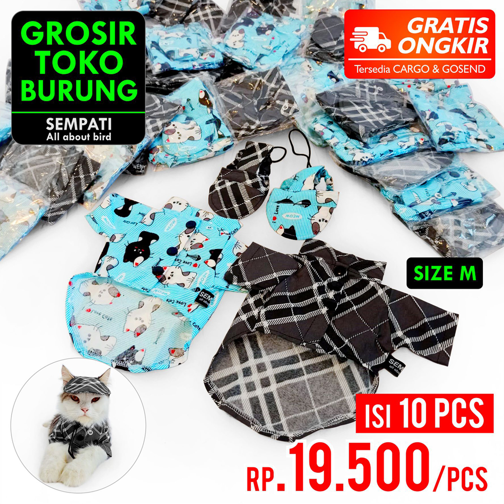 Jual SEMPATI GROSIR Baju Kucing Fullset Topi Kemeja Mainan Kucing Cat ...
