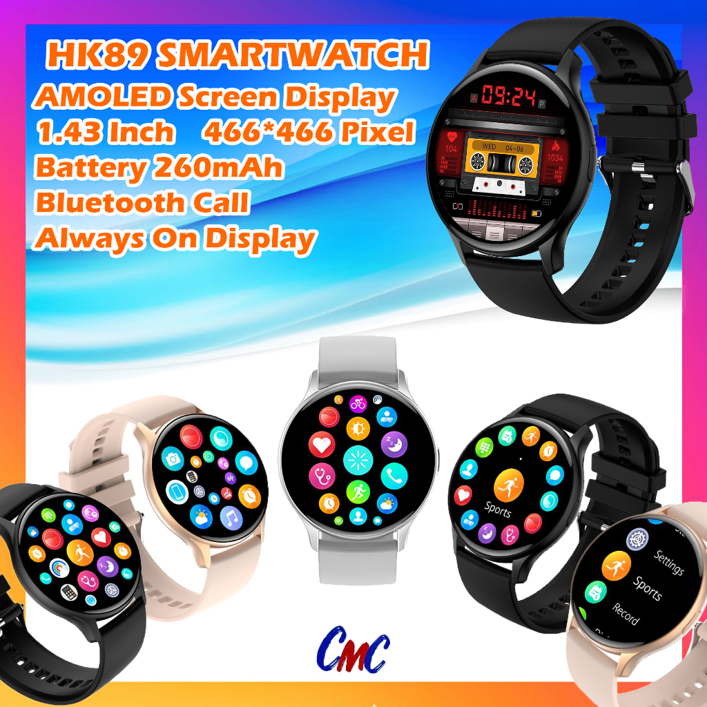 Jual HK89 Smartwatch AMOLED 1.43 inch Always On Display Watch Pria ...
