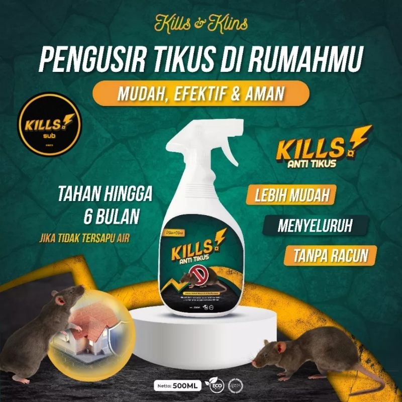 Jual KILLS OBAT SEMPROT PENGUSIR TIKUS SPRAY 500 ML TANPA RACUN TIKUS ...