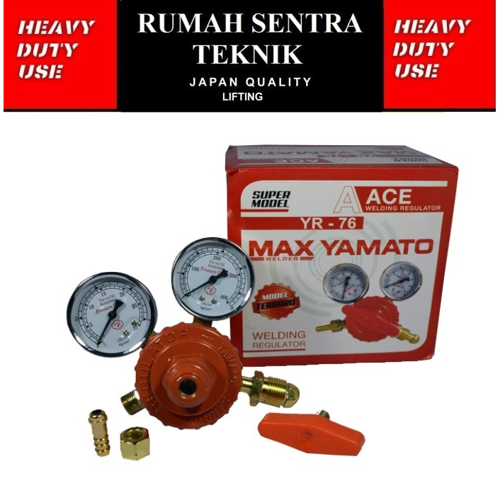Jual REGULATOR ACETYLENE YAMATO MAX YR 76 ACETYLENE GAS YAMOTO WELDING LAS | Shopee Indonesia