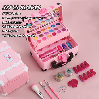Jual Mainan Make Up Set dengan Koper Mainan Kosmetik Anak Cat kuku ...