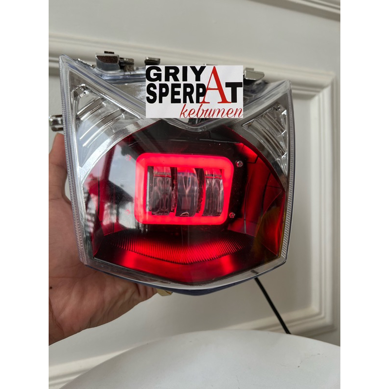 Jual LAMPU DEPAN HONDA BEAT FI DAYMAKER LED 3 MATA SENJA MERAH | Shopee ...