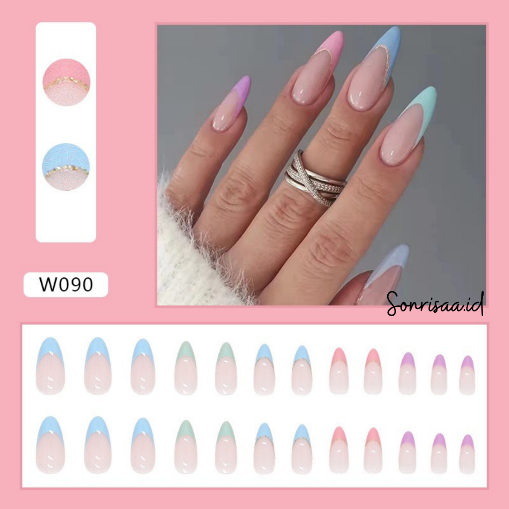 Jual Kuku Palsu Nail Art 24pcs/set (Kode W) / Fake Nails / Kuku Palsu ...