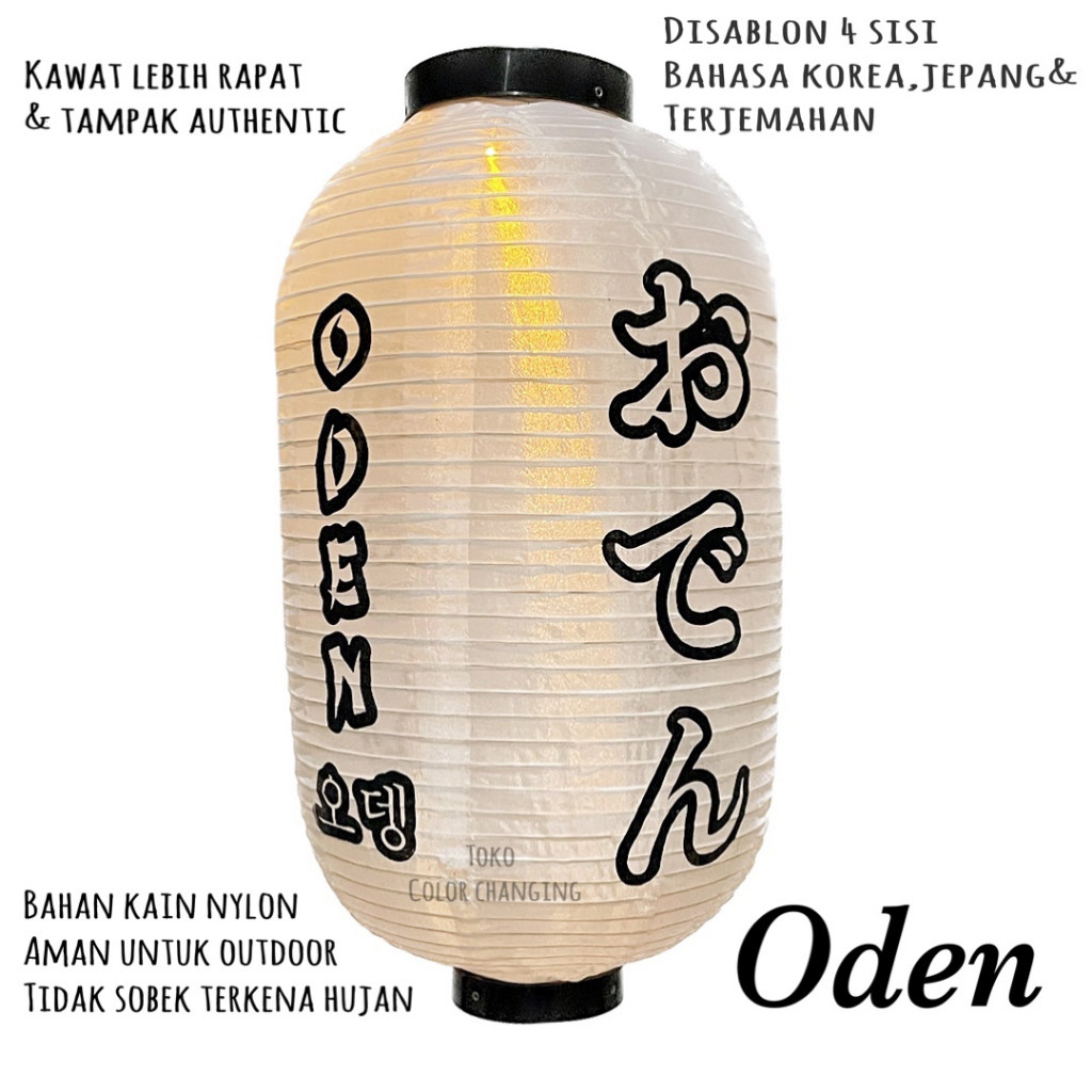 Jual lampion Jepang Lonjong KAIN PREMIUM OUTDOOR Oden PUTIH 25 cm ...